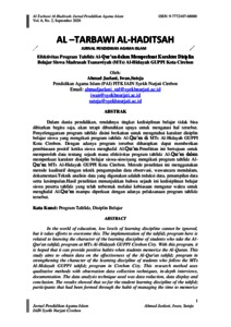 Efektivitas Program Tahfidz Al-Qur’an dalam Memperkuat Karakter Disiplin Belajar Siswa Madrasah ...